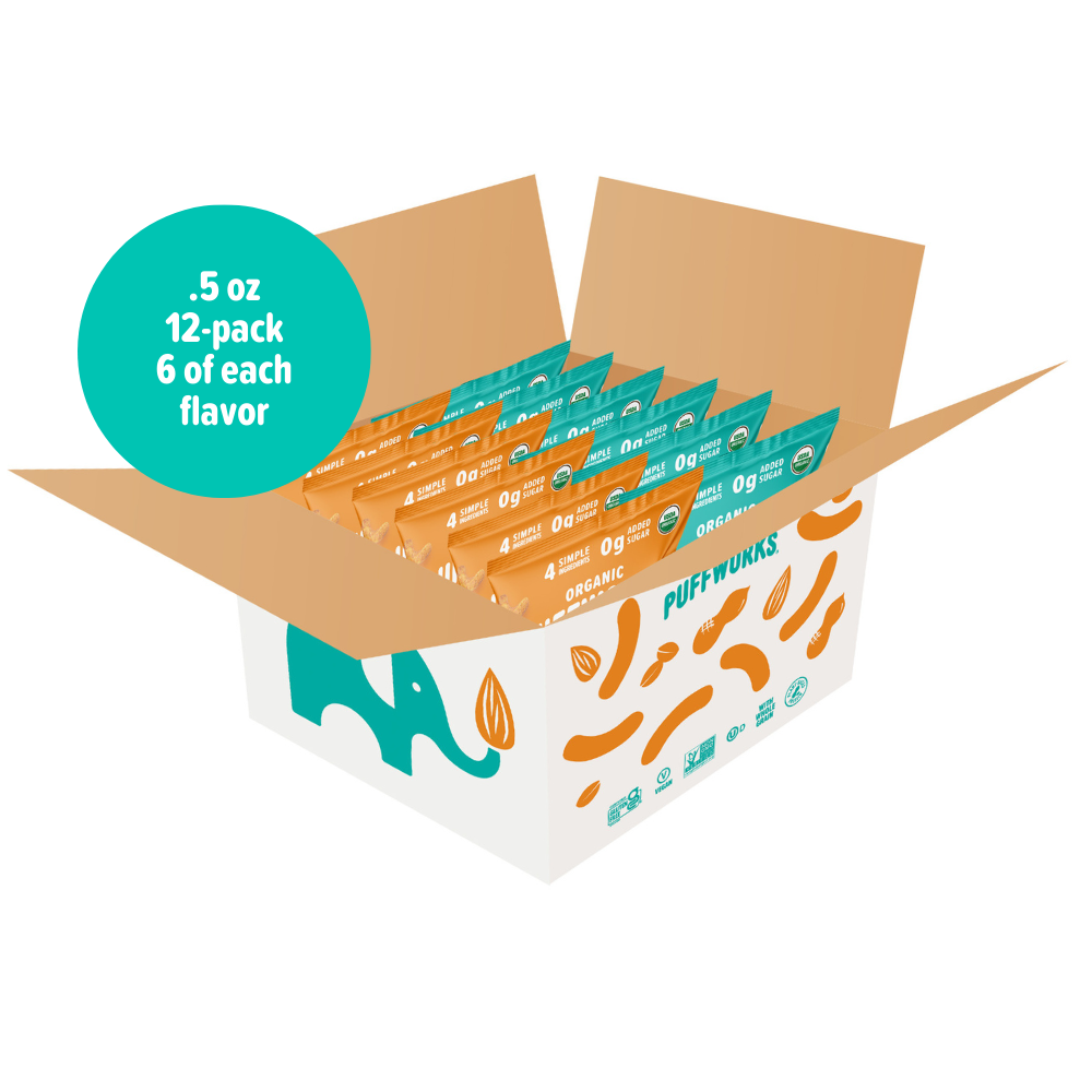 Puffworks baby Puffs Variety Pack: Peanut Butter and Almond Butter Puf