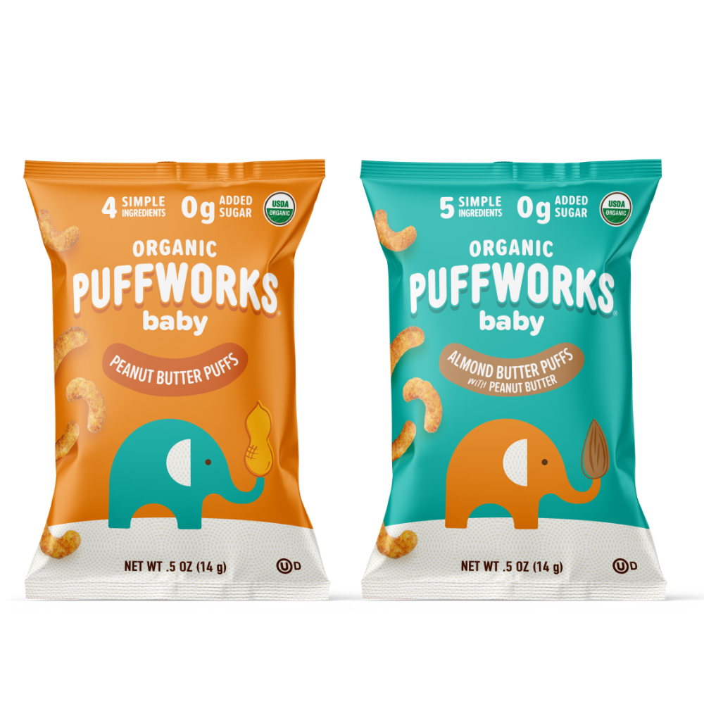 Puffworks baby Puffs Variety Pack: Peanut Butter and Almond Butter Puf